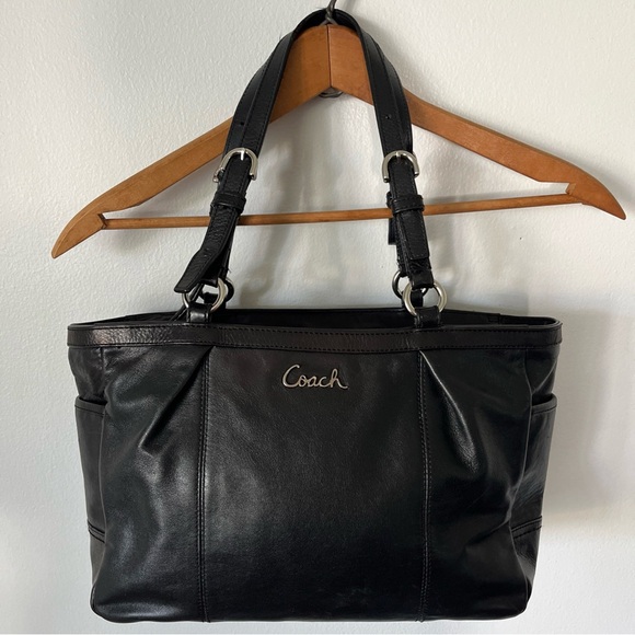Coach | Bags | Coach Black Leather Gallery Bag No F7721 Adjustable ...